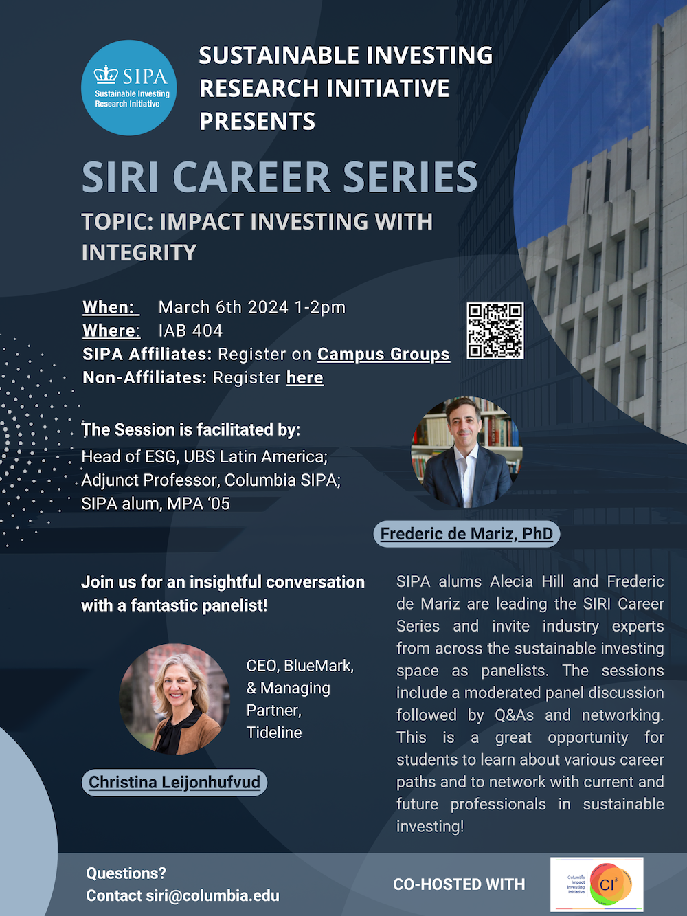 SIRI Career Series - Impact Investing with Integrity | Sustainable ...
