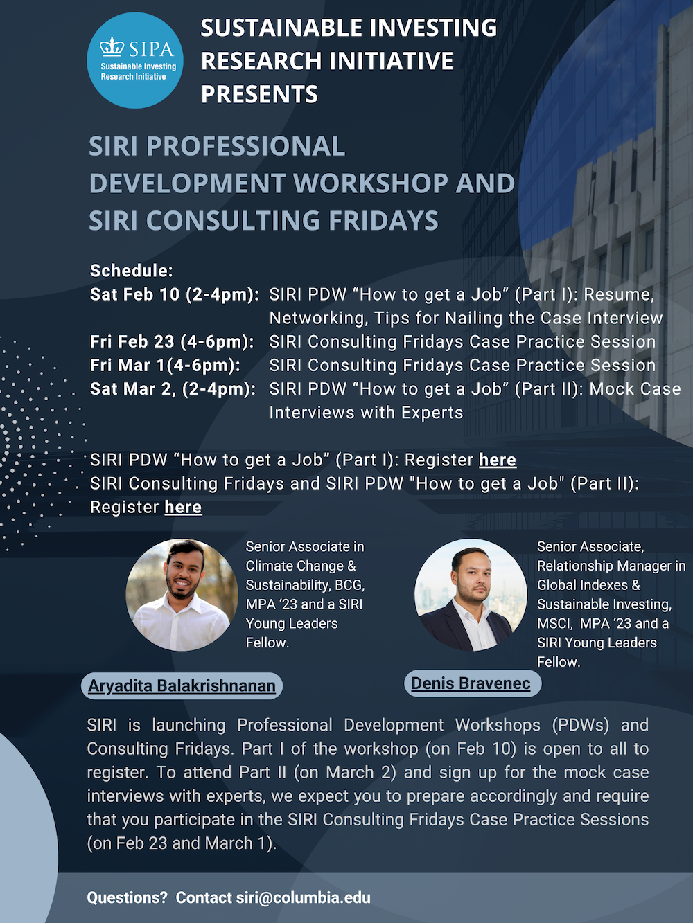 SIRI Professional Development Workshop and SIRI Consulting Fridays ...