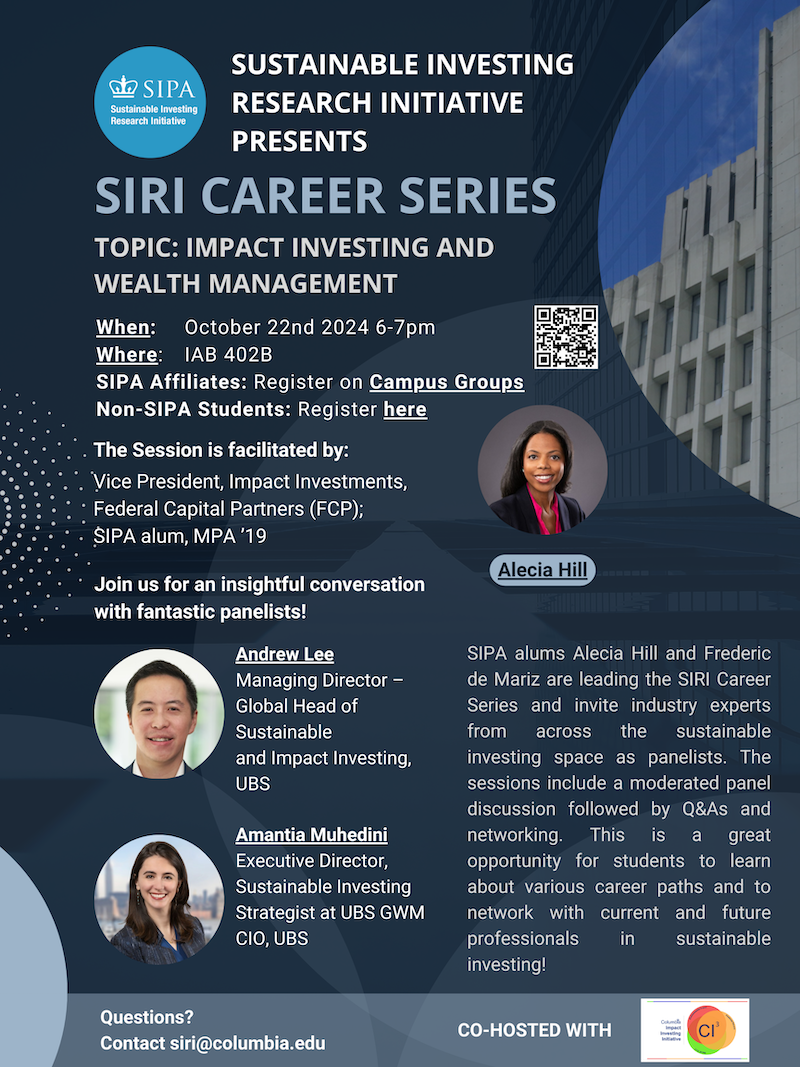 SIRI Career Series - Impact Investing and Wealth Management ...
